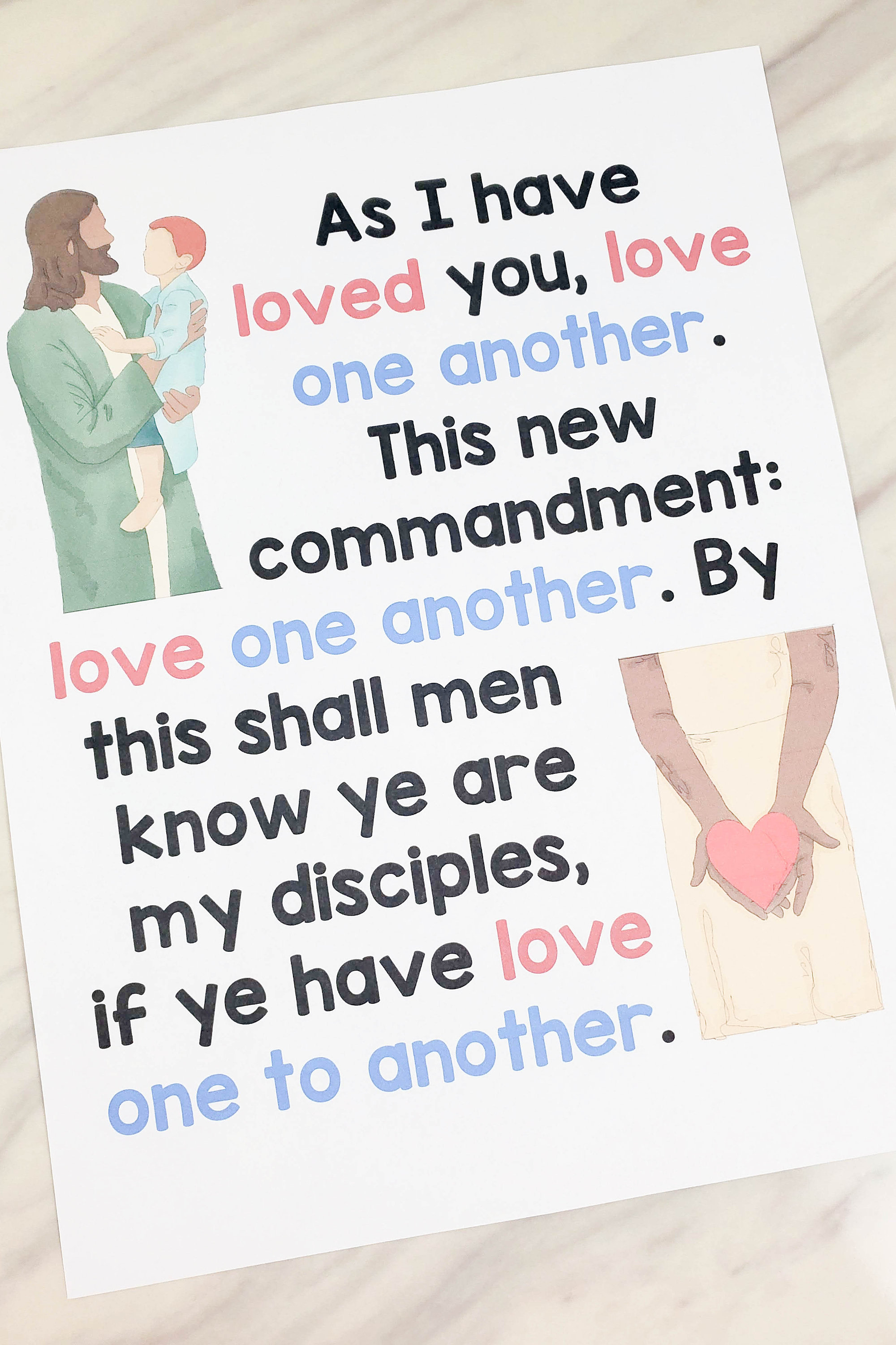 Love One Another Flip Chart LDS Song Visual Aids Printable PDF ...