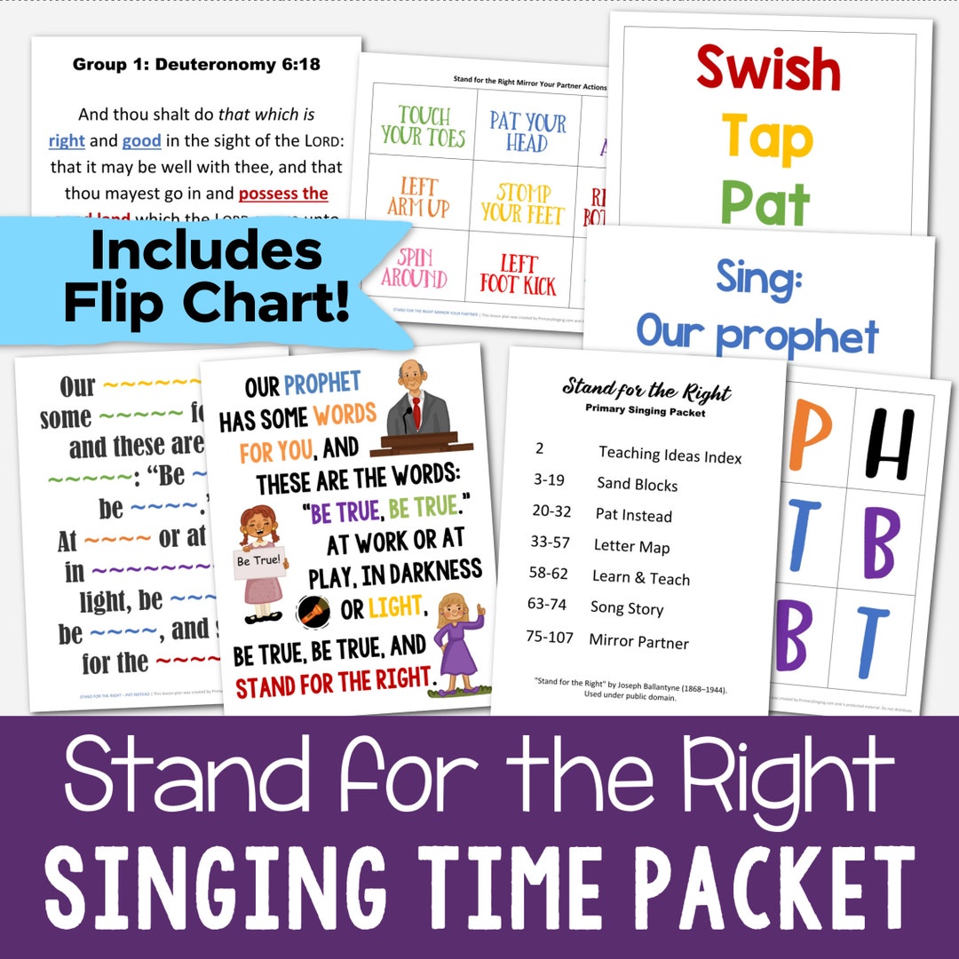 Stand for the Right Singing Time Packet Primary Music Leader Lesson ...