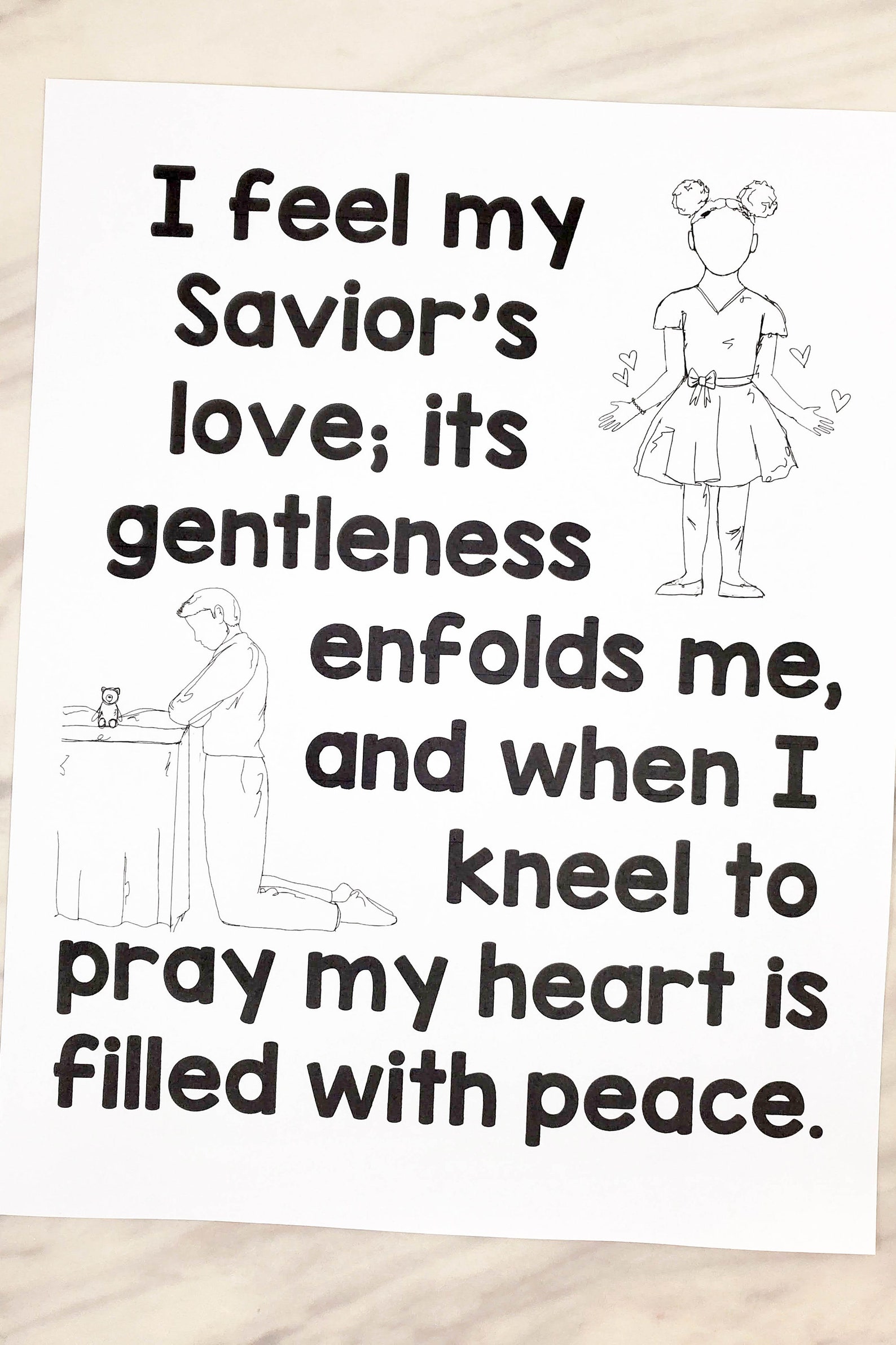 I Feel My Savior's Love Flip Chart & Visual Aids Teach Come Follow Me Song Slideshow Black and ...