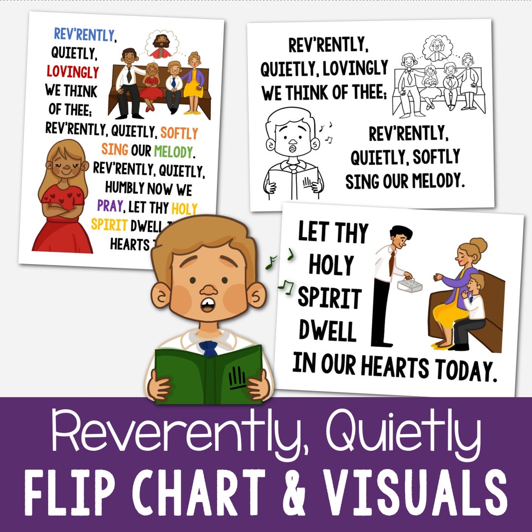 Reverently Quietly Flip Chart Visual Aids Singing Time Come Follow Me ...