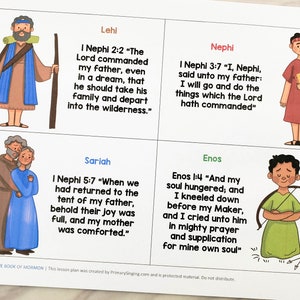 26 People of the Book of Mormon Hero Cards Printable Art Card With ...
