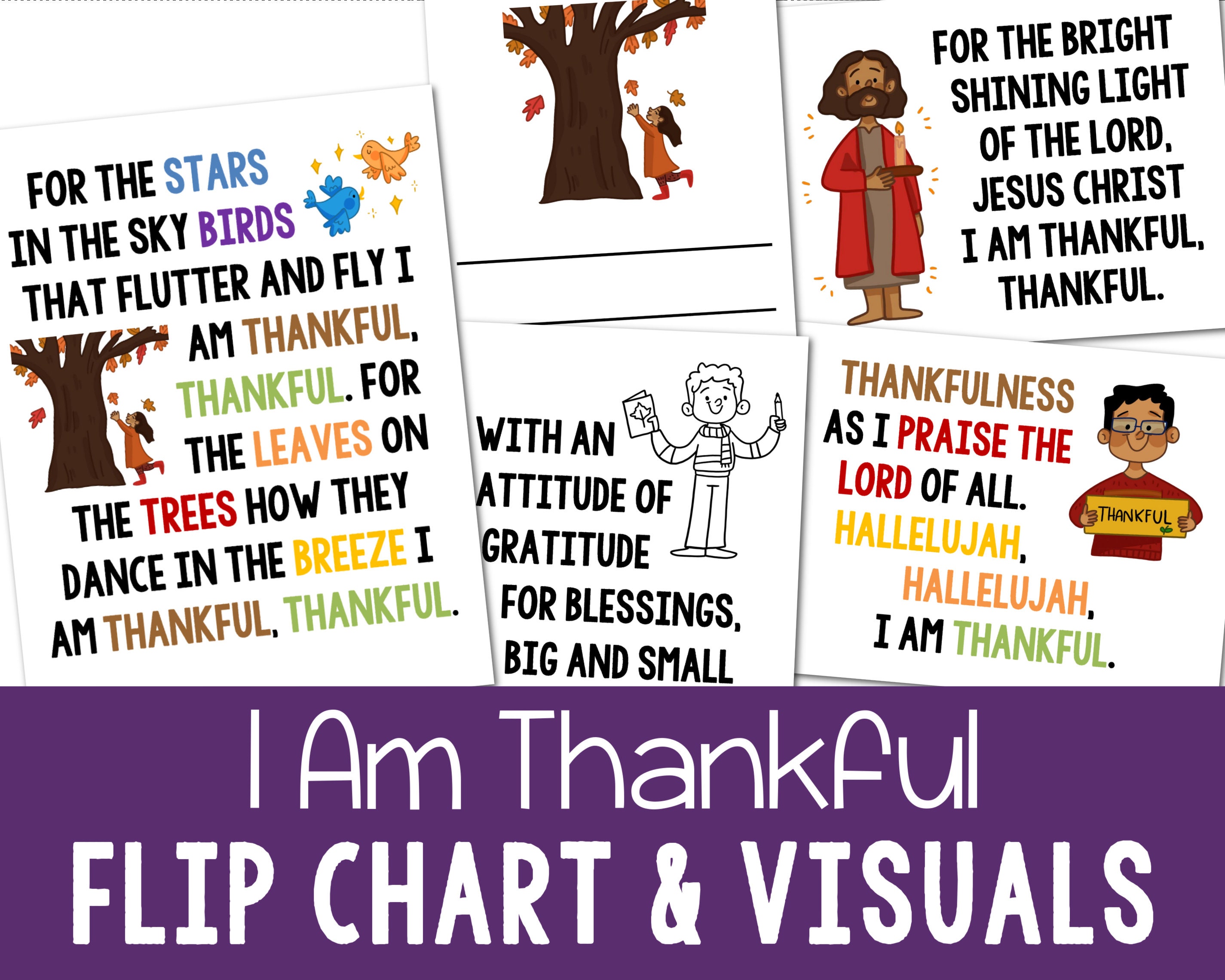 I Am Thankful Flip Chart & Visual Aids by Angie (Instant Download) - Etsy