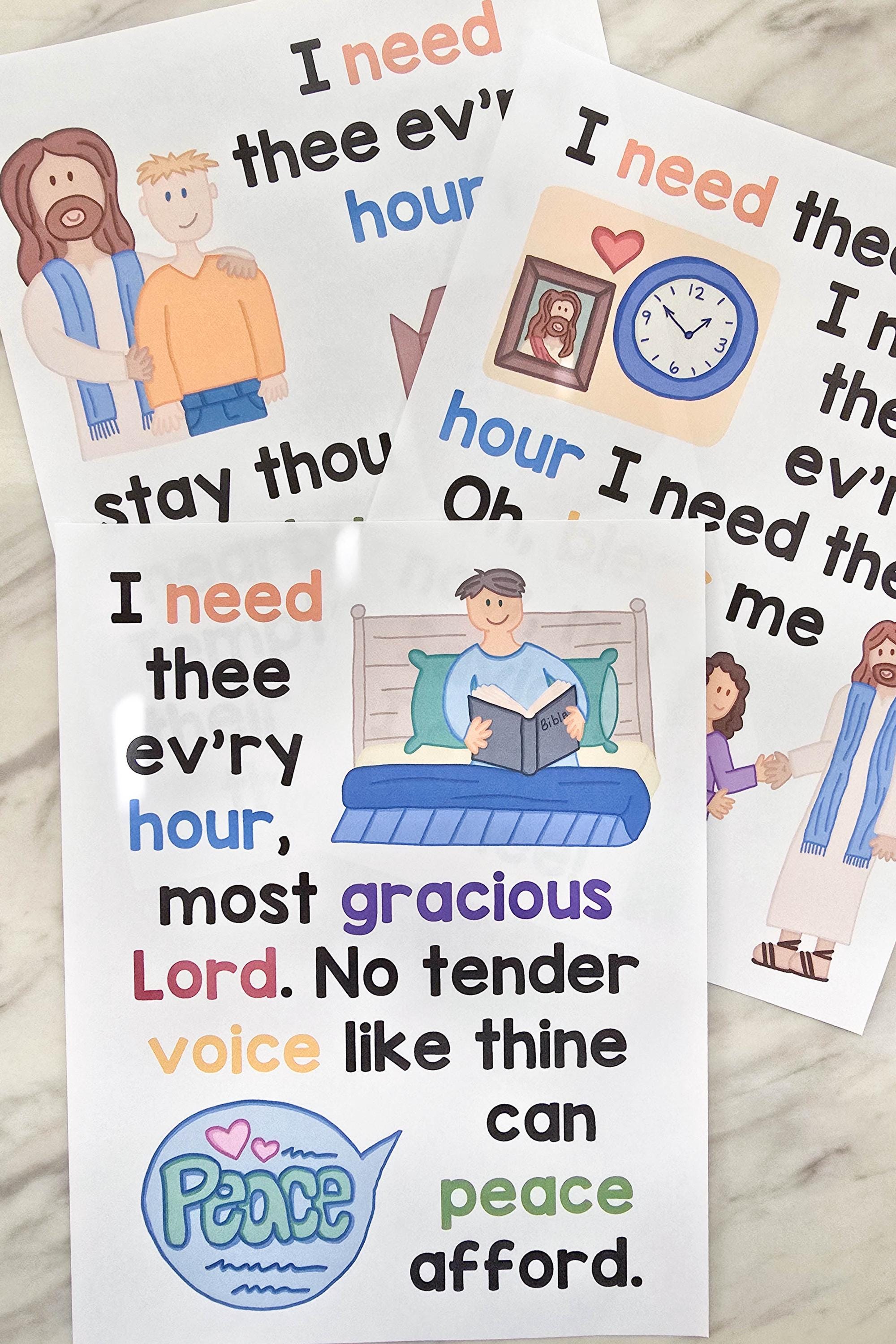 I Need Thee Every Hour Singing Time Packet 8 Teaching Ideas LDS Hymn ...