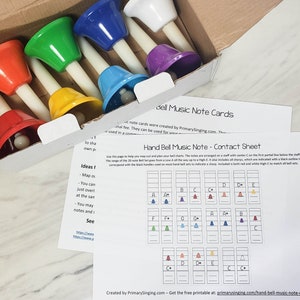 Hand Bell Music Note Cards for Singing Time PDF Printable Cards for ...