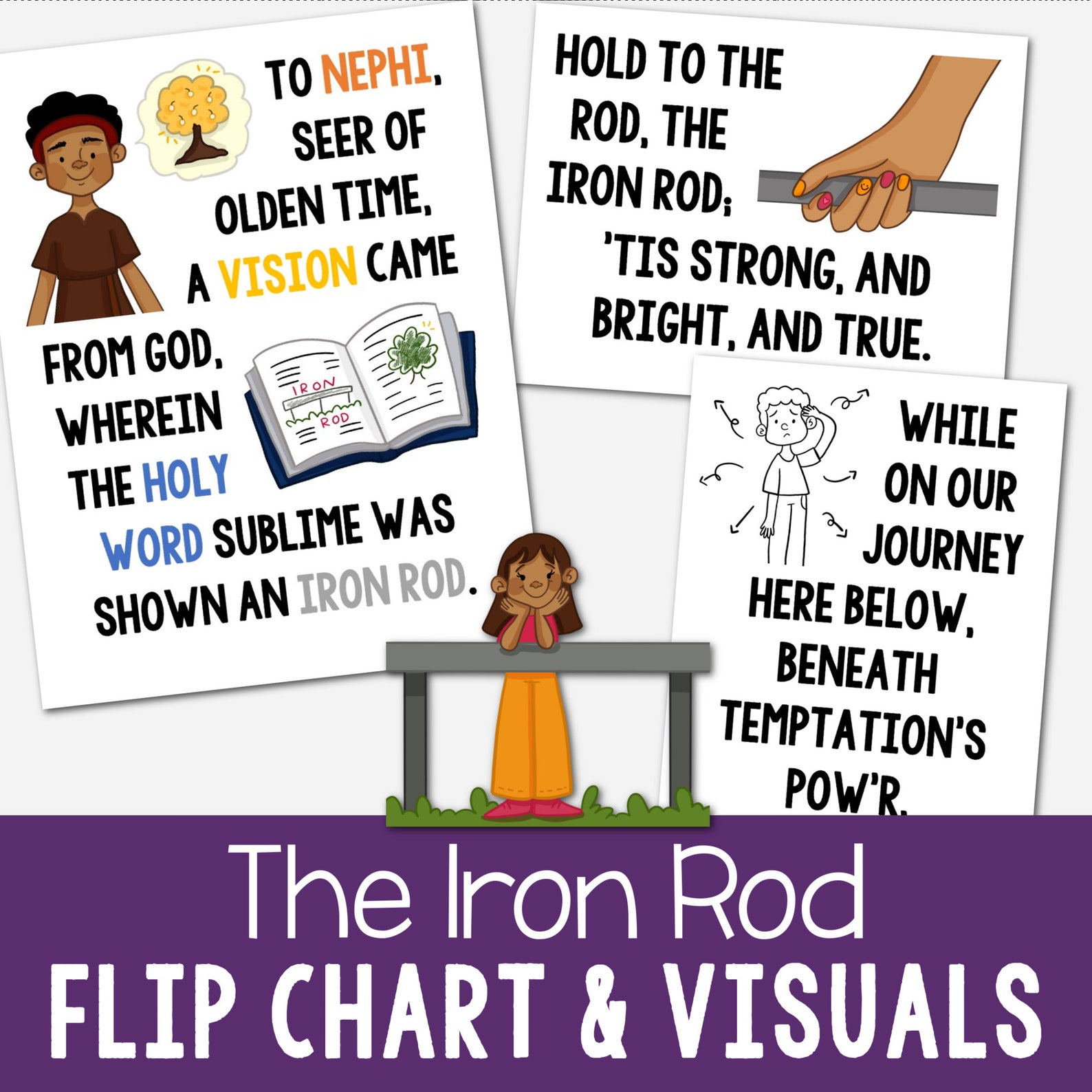 The Iron Rod Flip Chart & Visual Aids Singing Time Come Follow Me Hymn ...