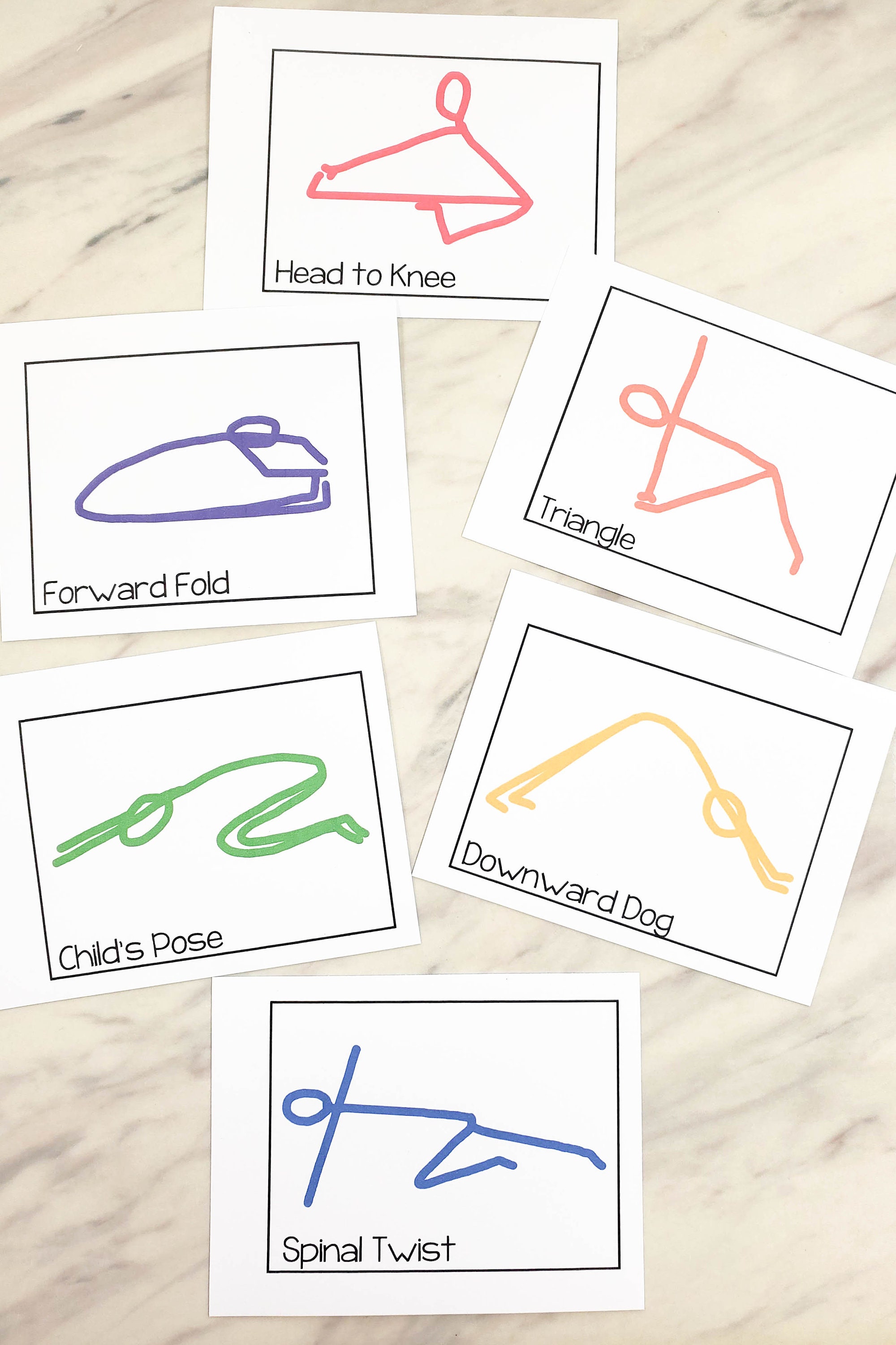 Yoga Poses Position Cards Printable Movement 24 Pose Cards for ...