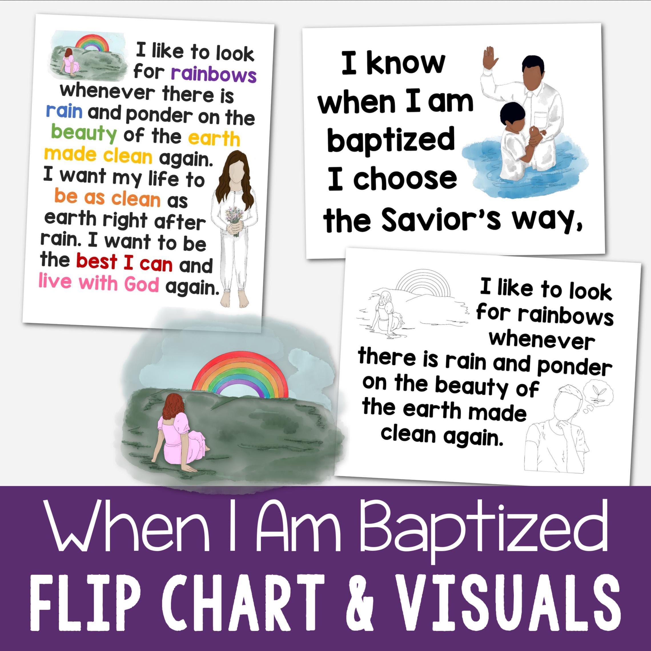When I Am Baptized Flip Chart & Visual Aids Teach Come Follow Me Song ...