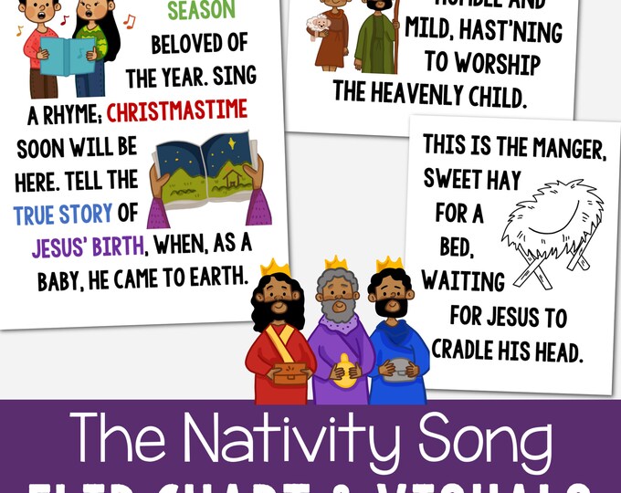 The Nativity Song Flip Chart Visual Aids Printable PDF Christmas Song ...