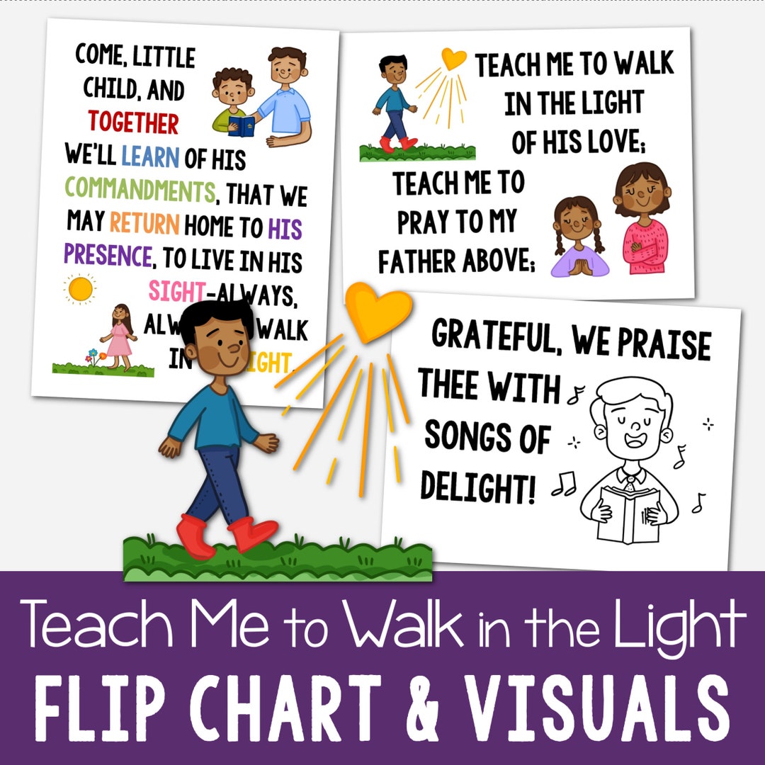 Teach Me to Walk in the Light Flip Chart Visual Aids Singing Time Come ...