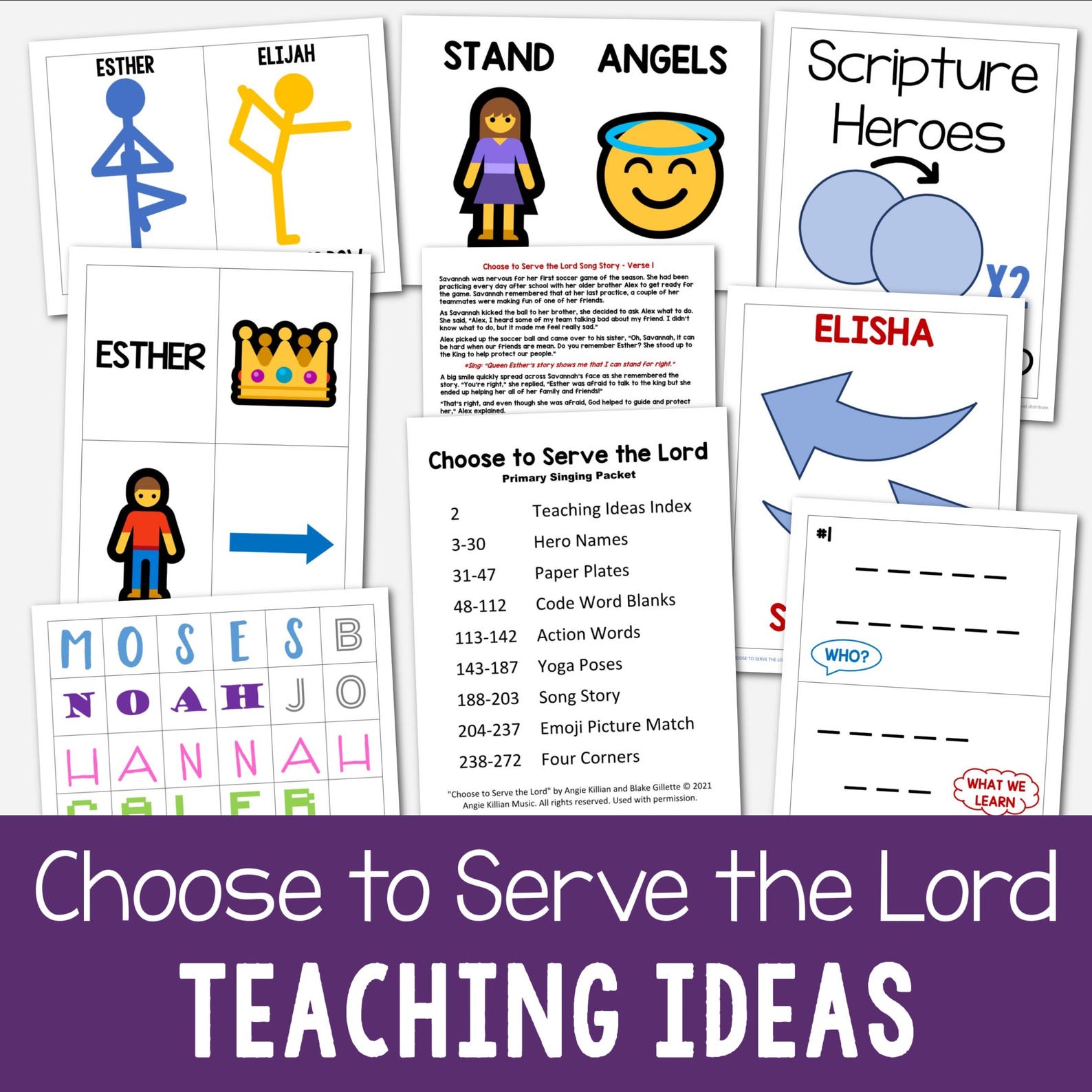 Choose to Serve the Lord Teaching Ideas Packet for Singing Time 8 ...