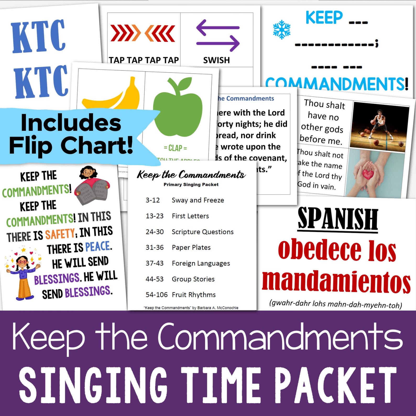 Keep the Commandments Singing Time Packet Primary Music Leader Lesson ...