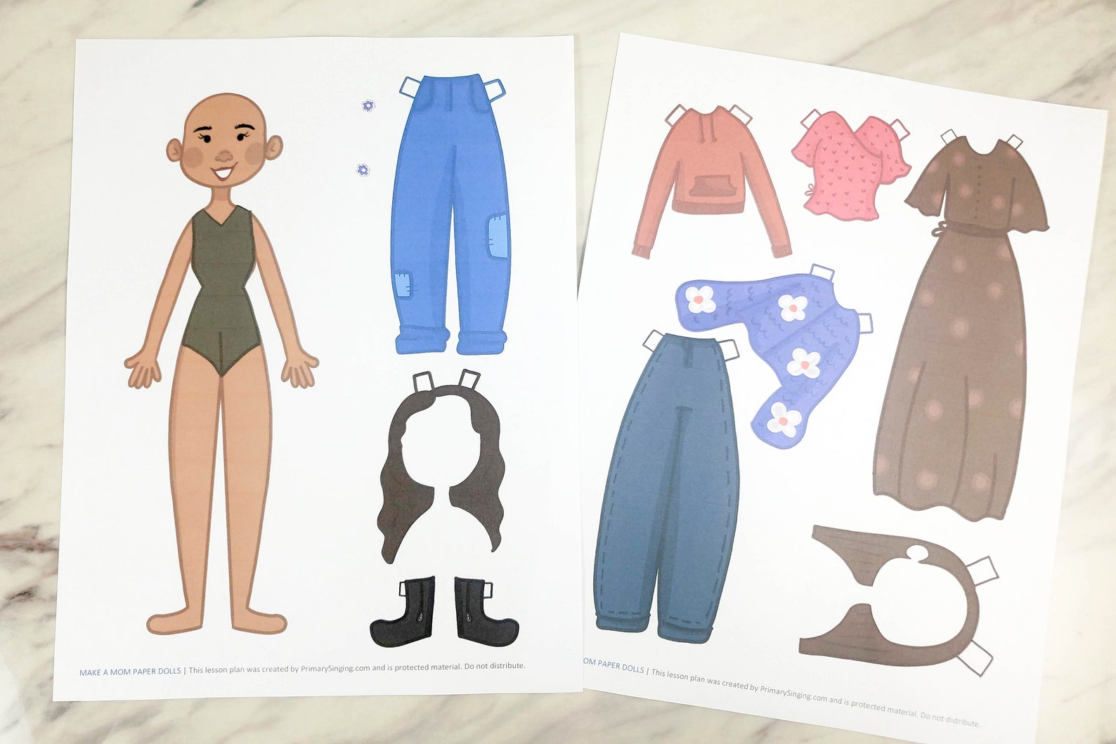Mother's Day Make a Mom Paper Dolls | Printable Primary Singing Time ...