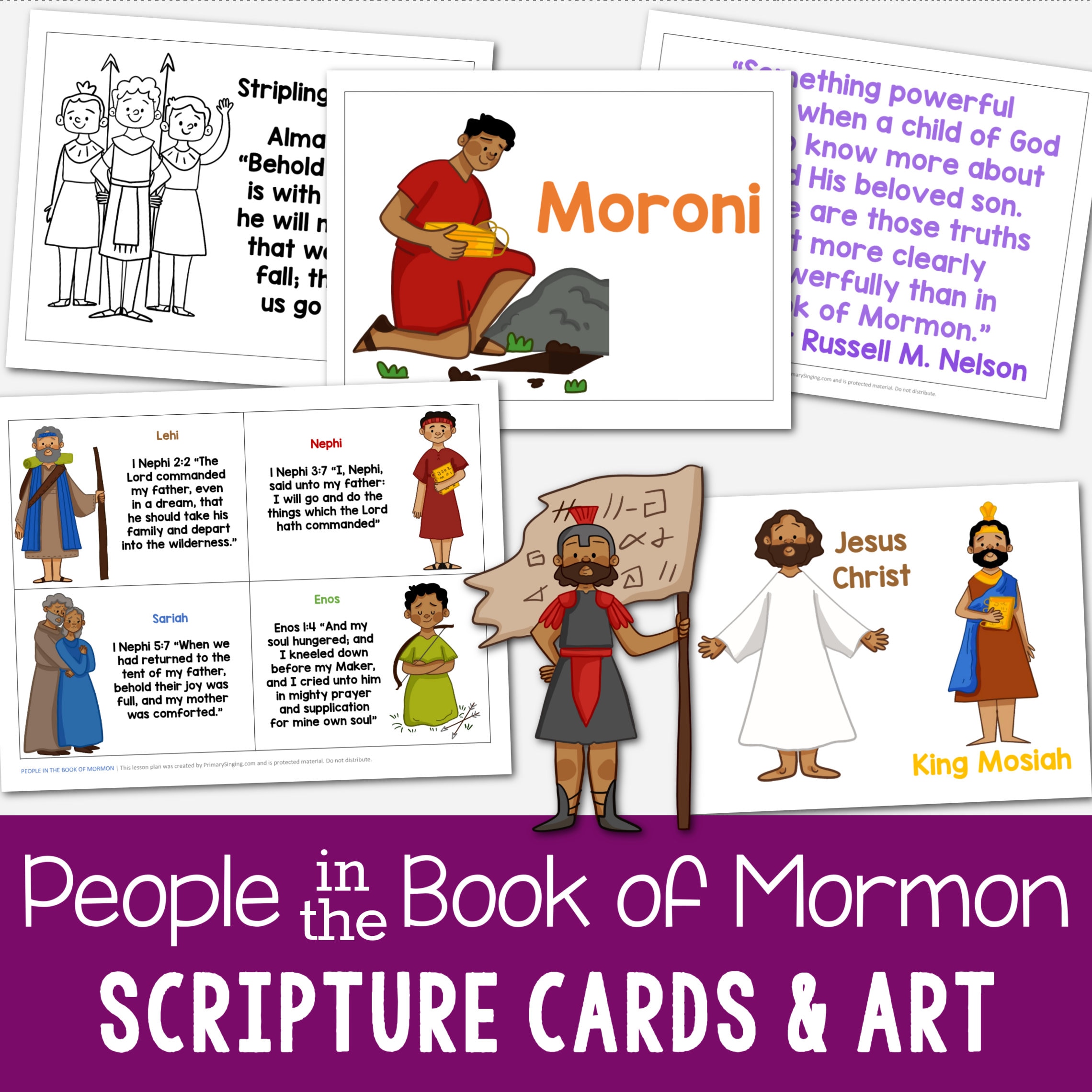 26 People of the Book of Mormon Hero Cards Printable Art Card With ...
