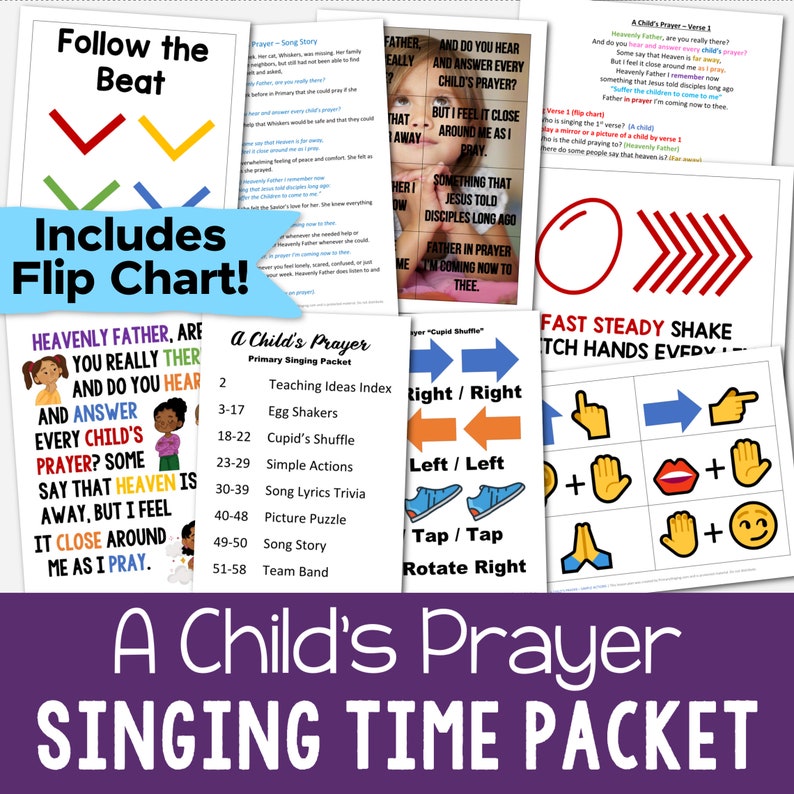 A Child's Prayer Singing Time & Flip Chart | 2023 LDS Primary Song 7 ...