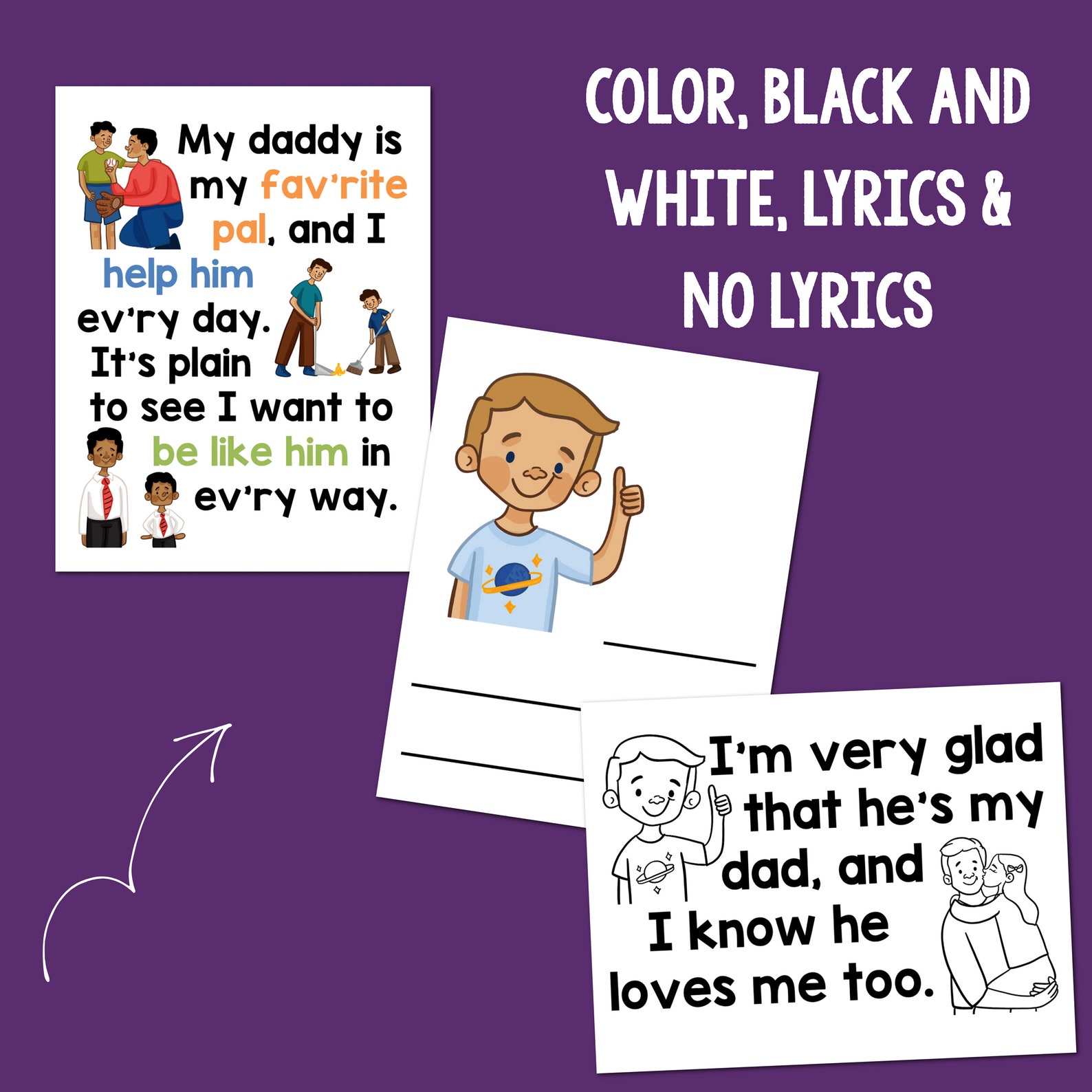 My Dad Singing Time & Flip Chart LDS Father's Day Primary Song ...