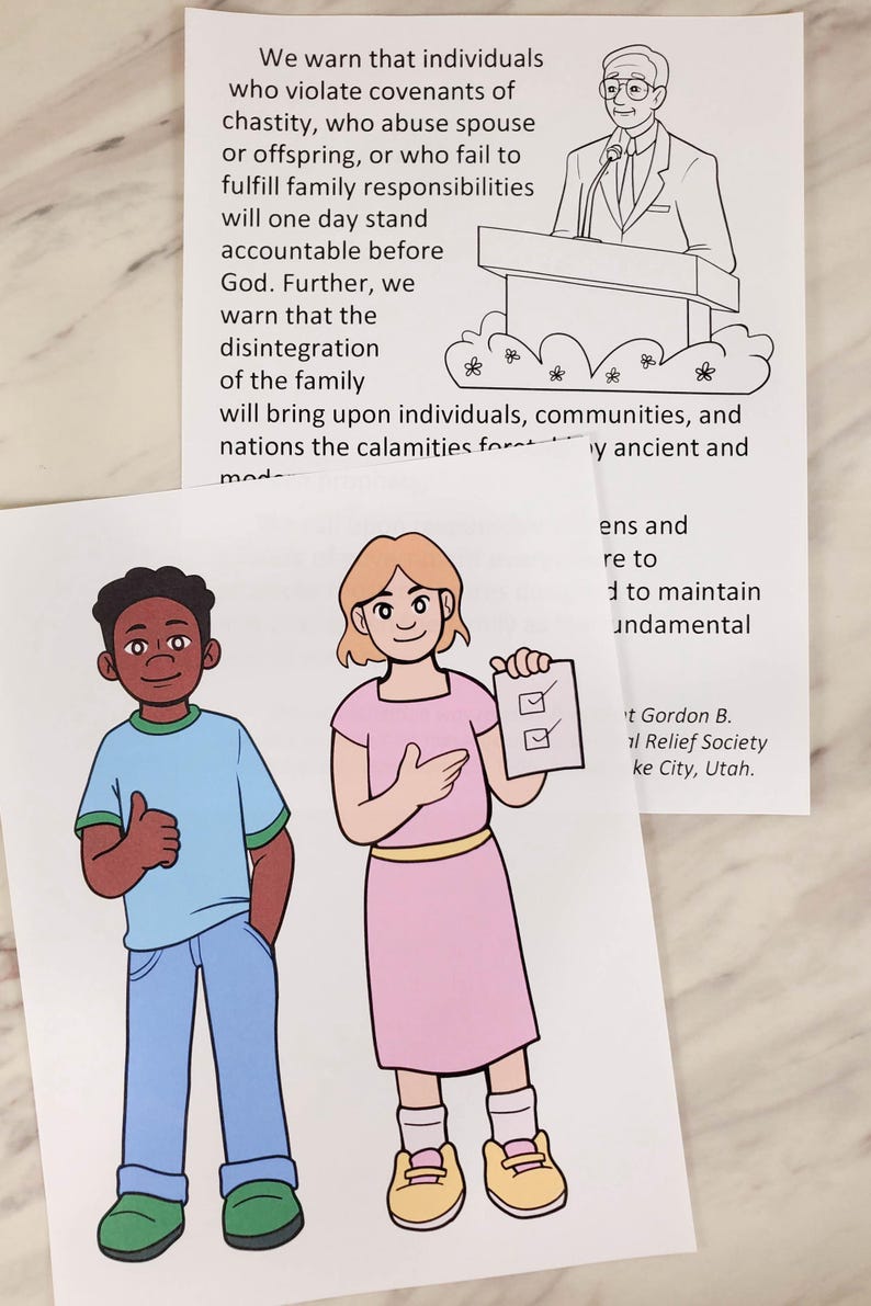 The Family Proclamation Illustrated Visual Aids Teaching LDS Printable ...