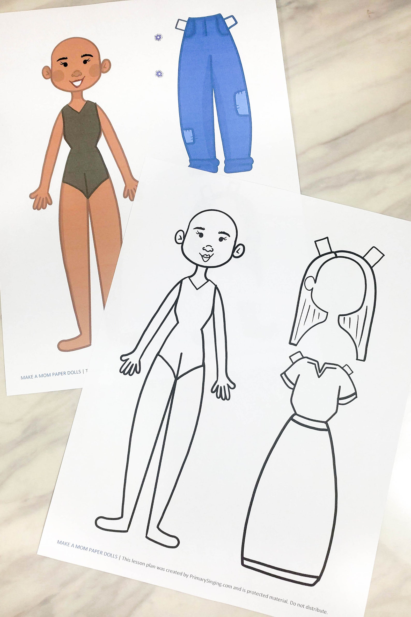 Mother's Day Make a Mom Paper Dolls | Printable Primary Singing Time ...