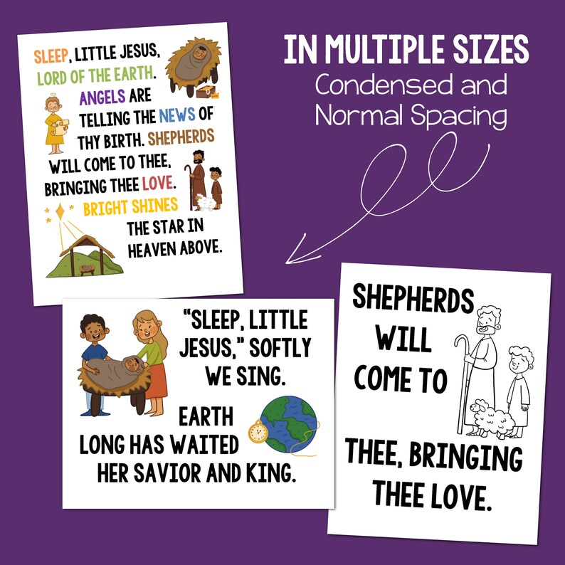 Sleep Little Jesus Flip Chart Visual Aids Printable PDF Christmas Song ...