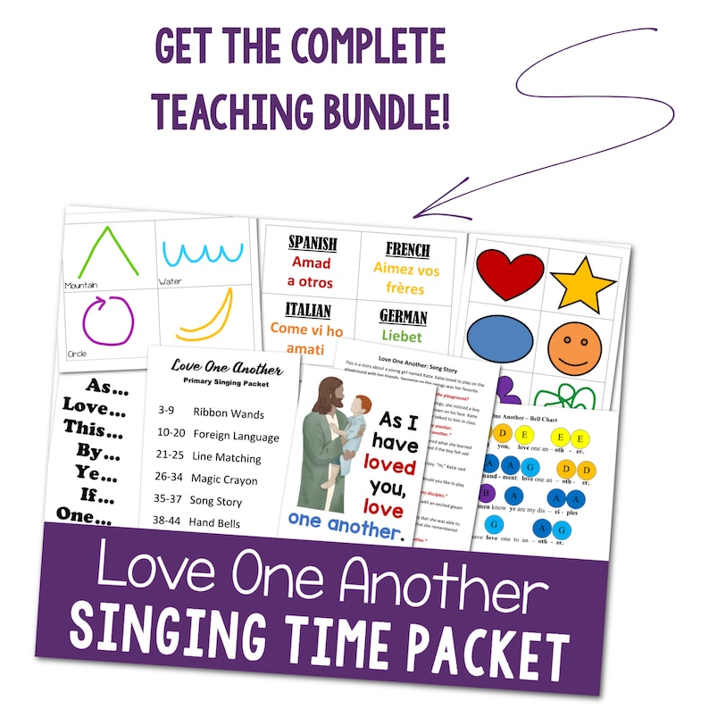 Love One Another Flip Chart LDS Song Visual Aids Printable PDF ...