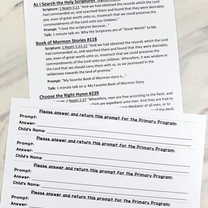 Primary Program Script 2024 Book of Mormon Song Outline Question ...