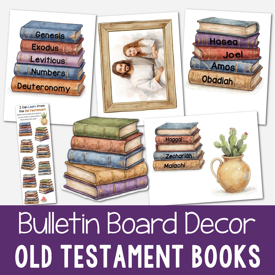 Old Testament Bulletin Board Bookshelf Books of the Bible Printable ...