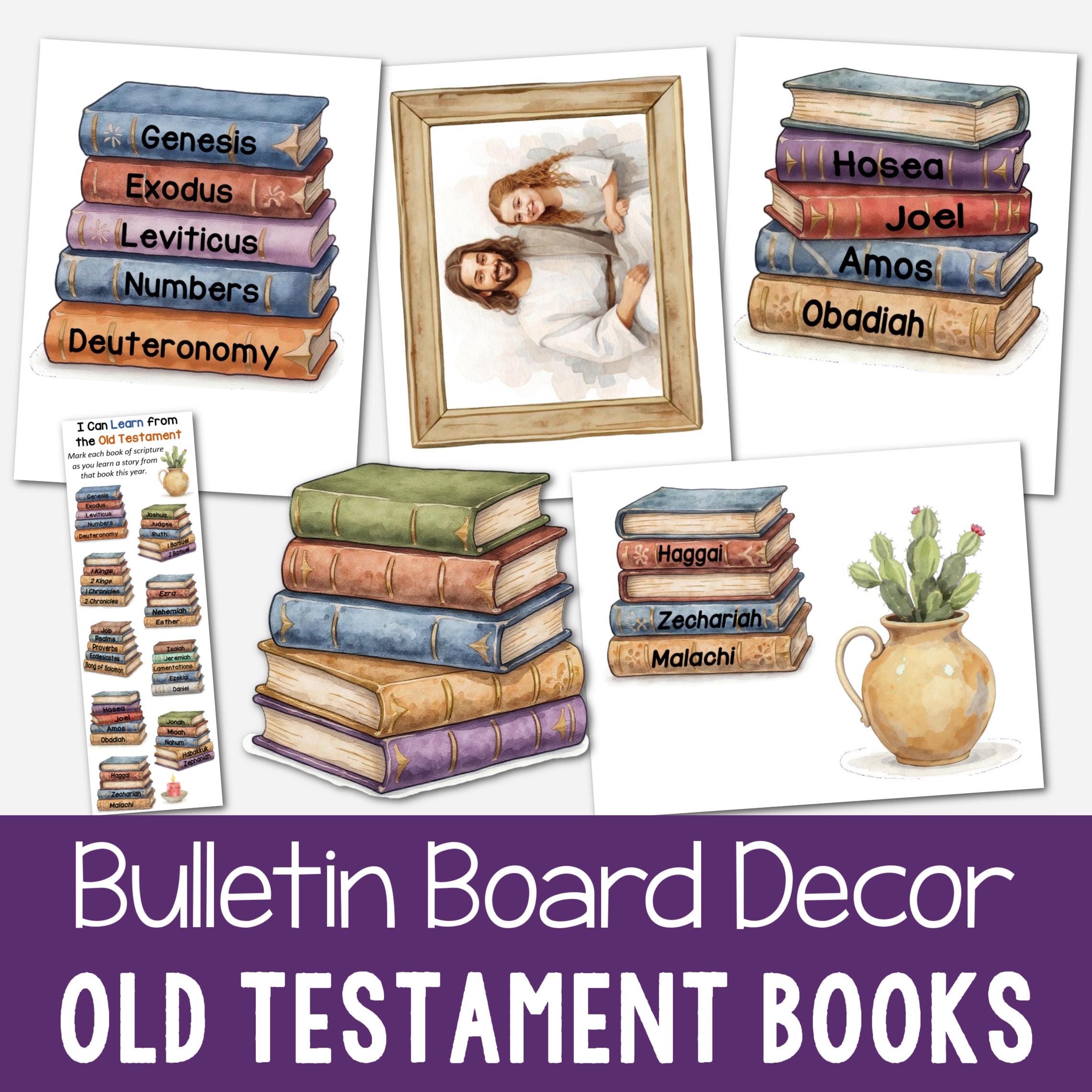 Old Testament Bulletin Board Bookshelf Books of the Bible Printable ...