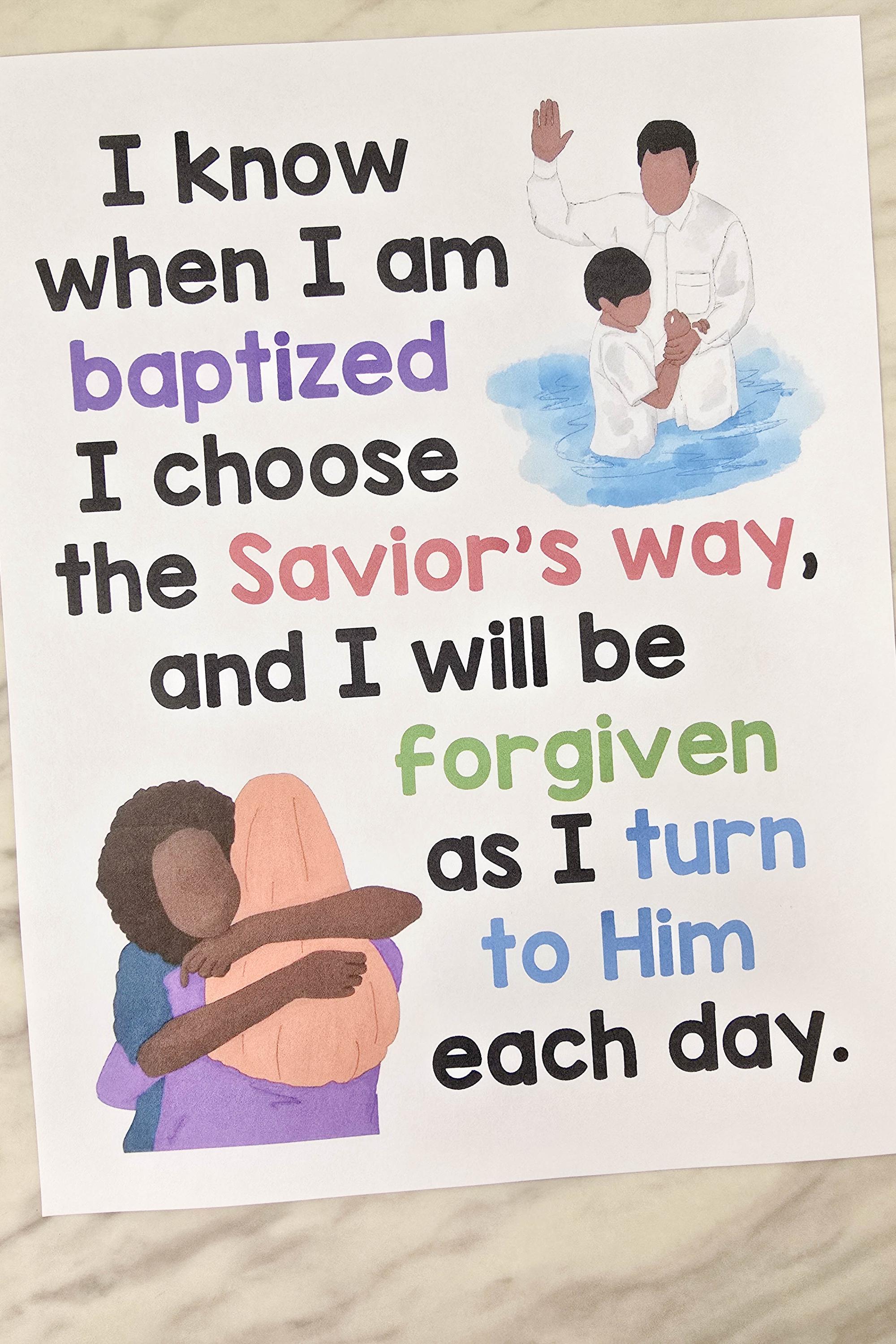 When I Am Baptized Flip Chart & Visual Aids Teach Come Follow Me Song ...