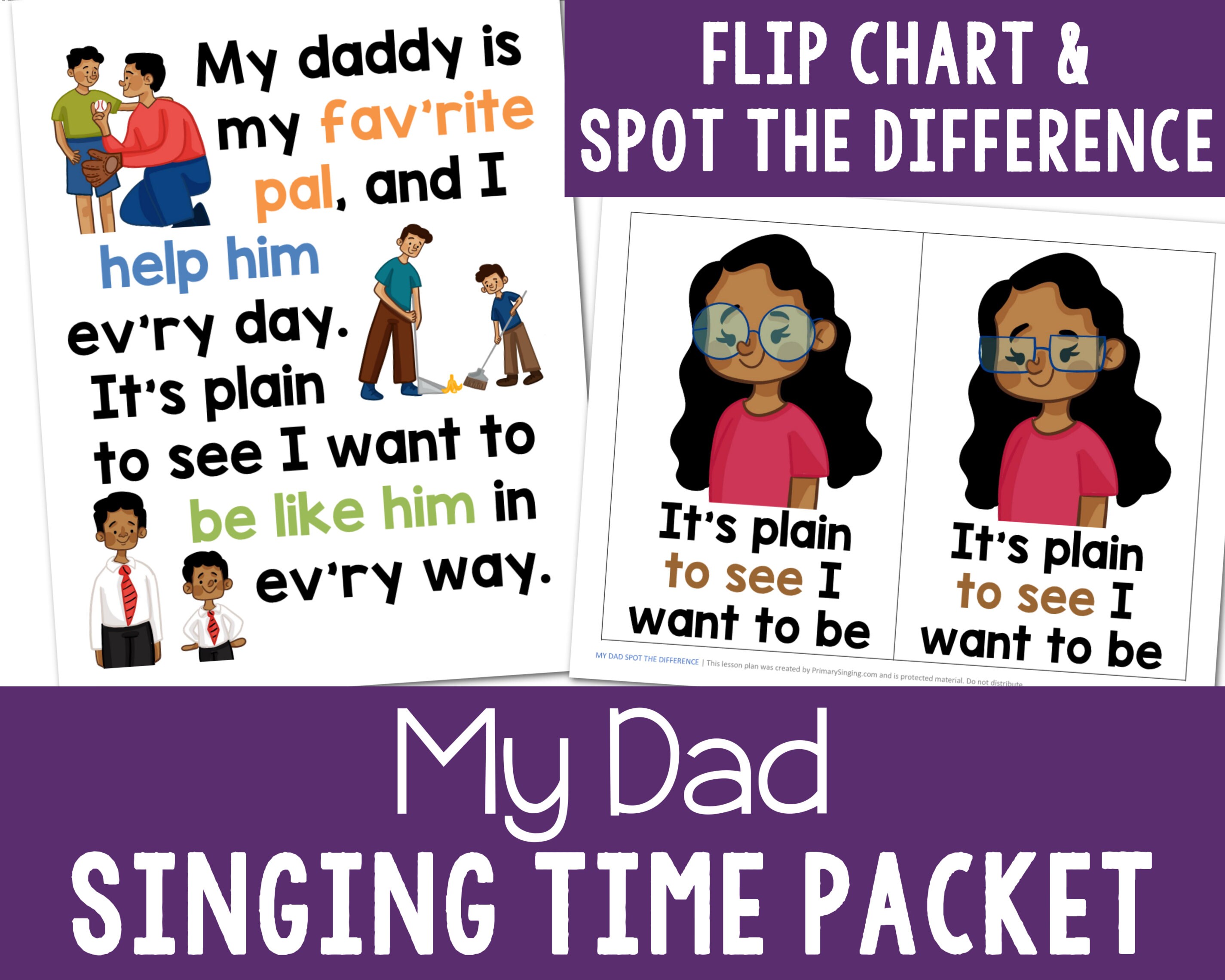 My Dad Singing Time & Flip Chart LDS Father's Day Primary Song ...