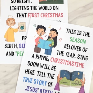 The Nativity Song Flip Chart Visual Aids Printable PDF Christmas Song ...