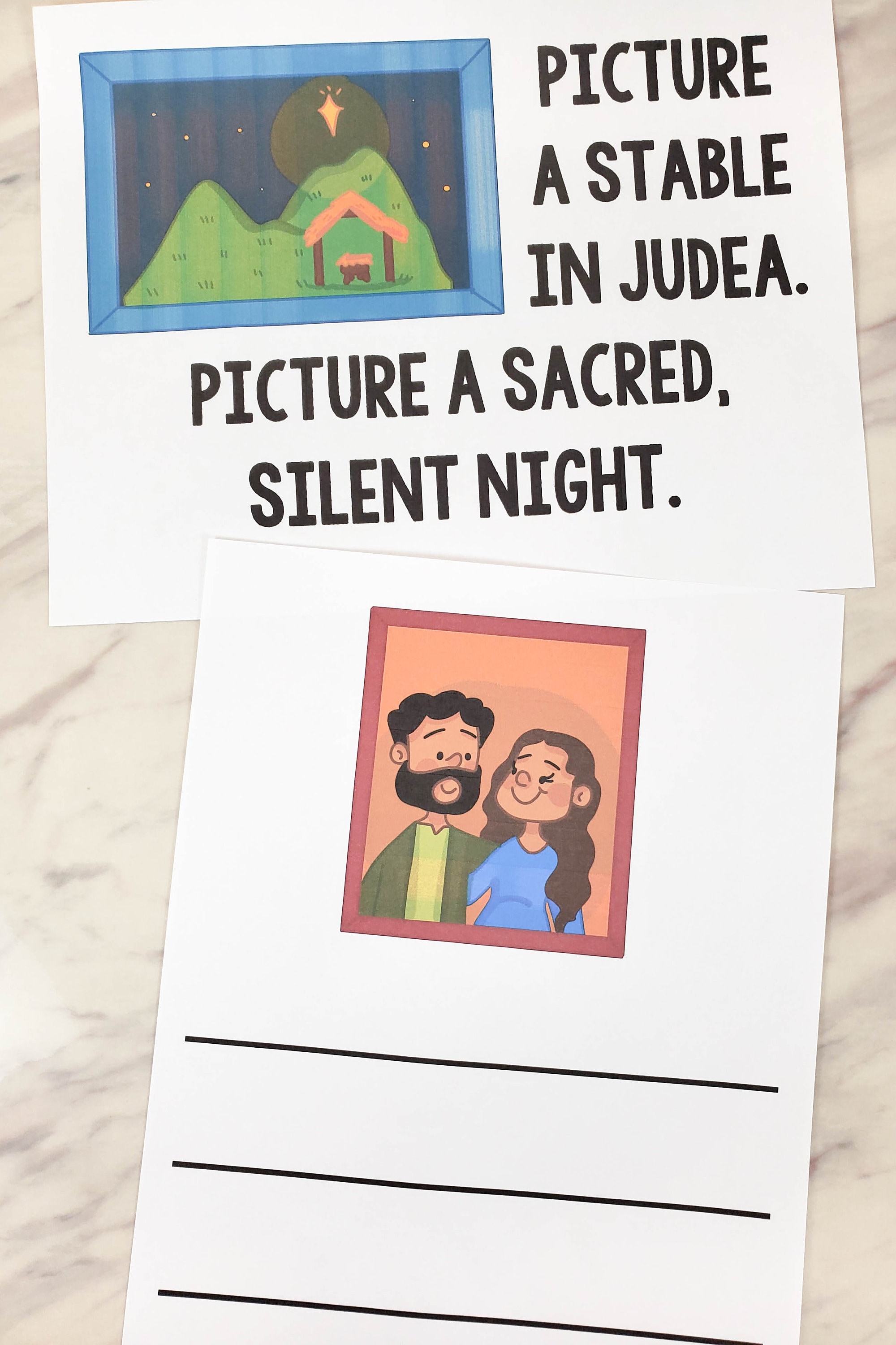 Picture a Christmas Flip Chart Visual Aids Printable Lyrics PDF ...