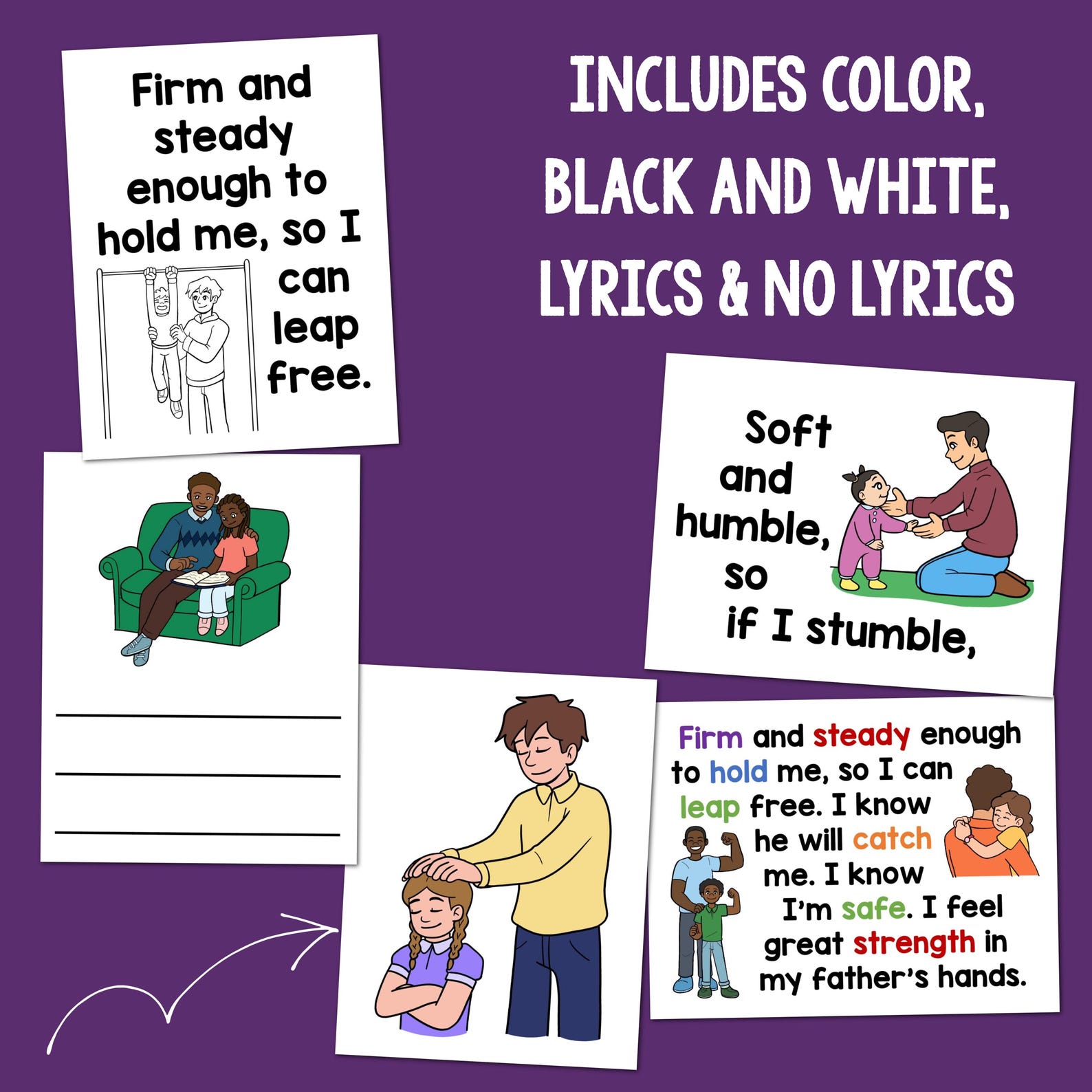 In My Father's Hands Flip Chart Visual Aids Singing Time Primary Song ...