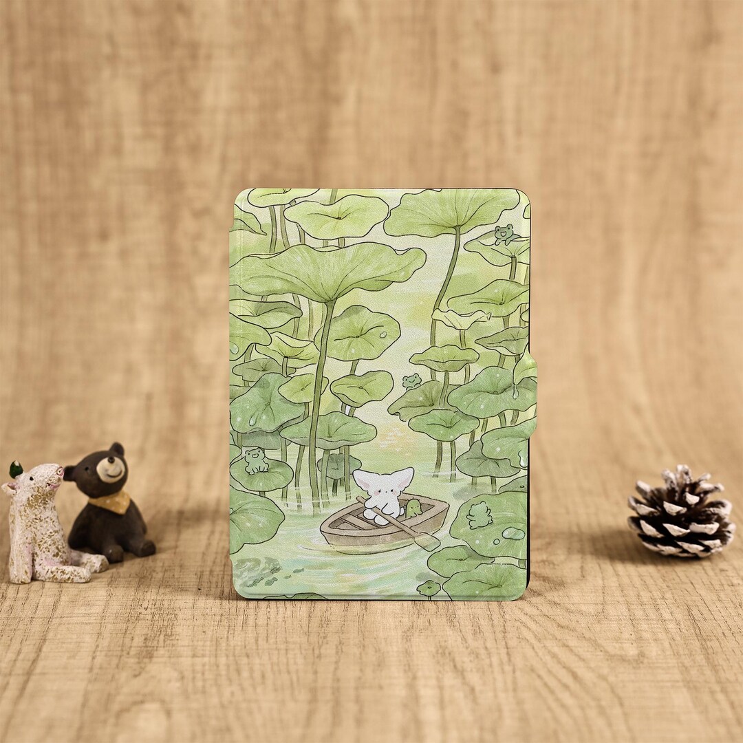 Frog Green Cartoon Cute Kindle Case With Hand Strap for Paperwhite 1/2 ...