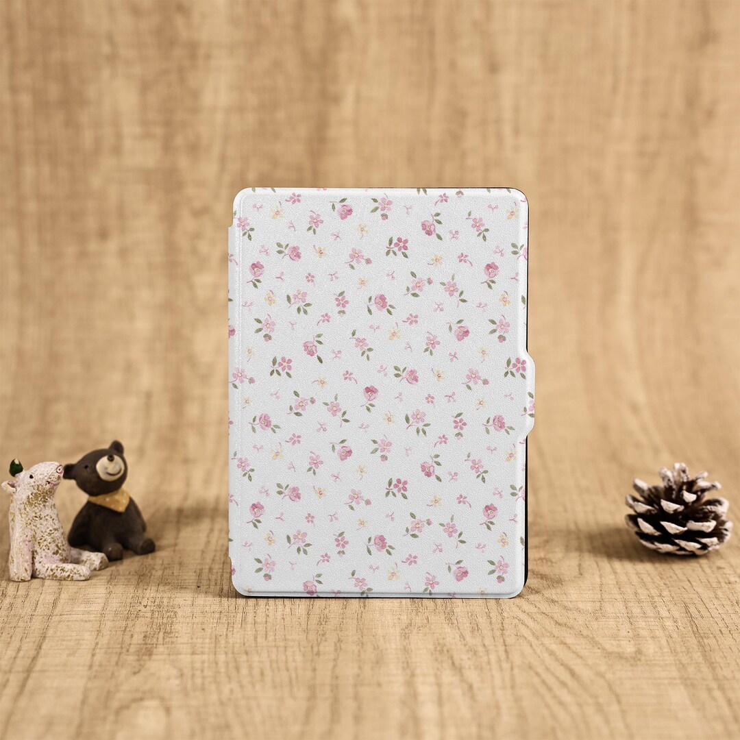 Ditsy Pink Floral Cute Kindle Case With Hand Strap for Paperwhite 1/2/3 ...