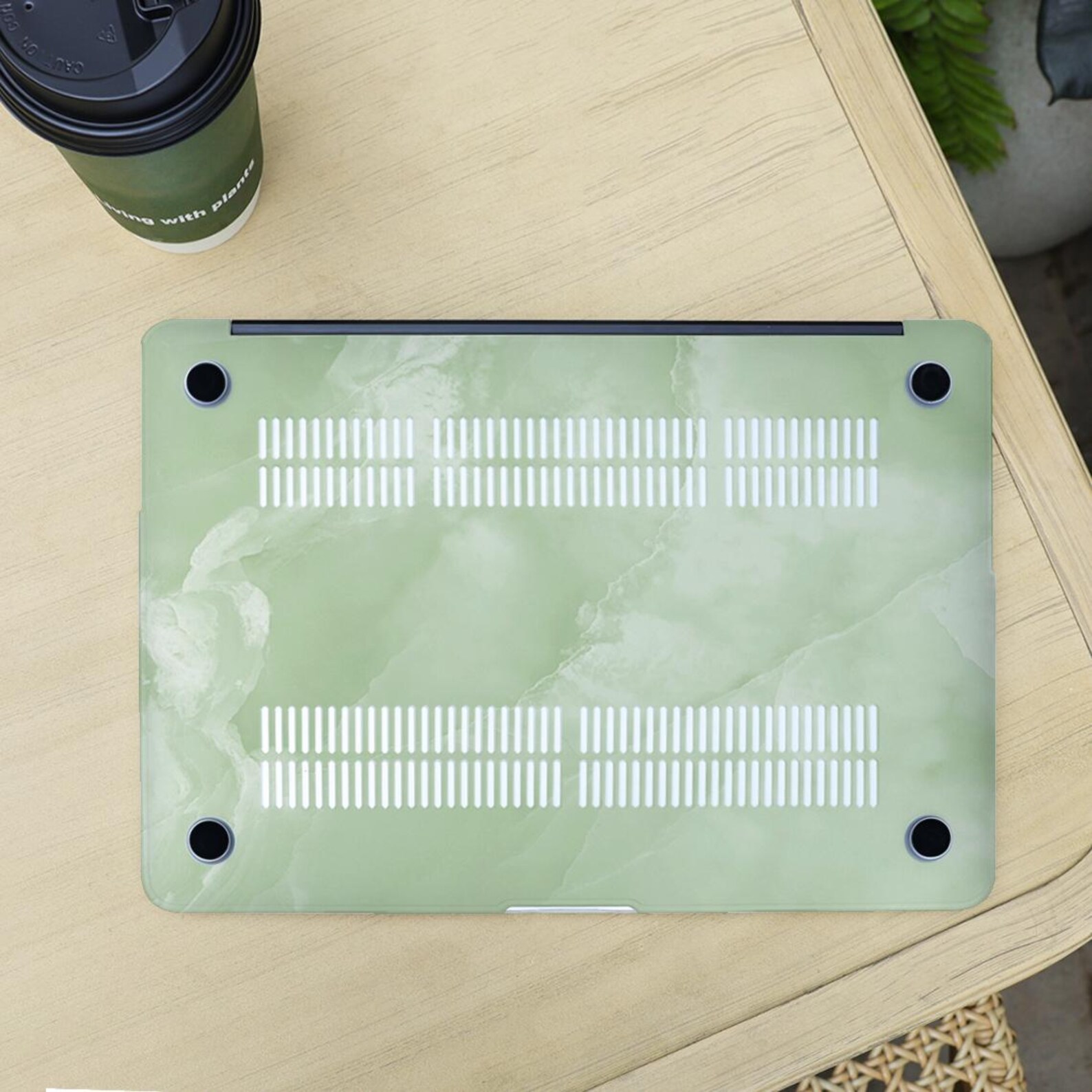 Green White Marble Print Hard MacBook Case 2025 New Mac Laptop Cover ...