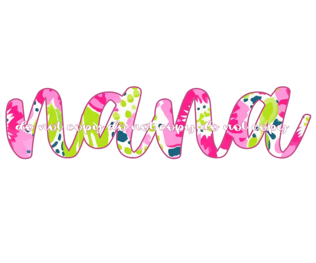 Nana Floral Cursive PNG File - Etsy