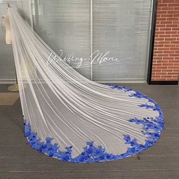 Royal Blue Wedding Veil - Etsy