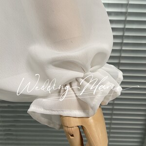 White Chiffon Sleeves, Wedding Detachable Sleeves, Bridal Sleeves ...