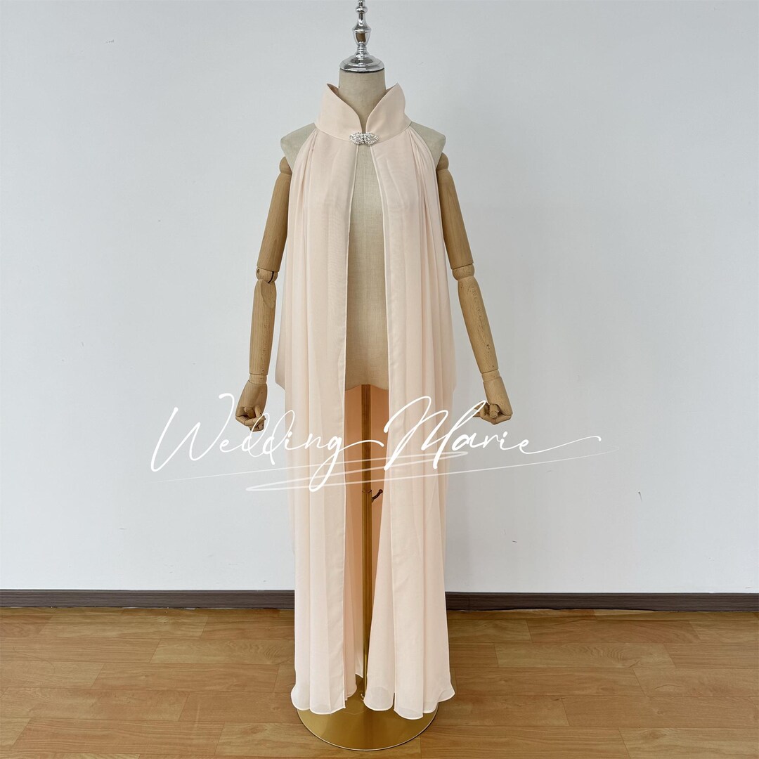 Chiffon Cape, Off-the-shoulder Cape With Halter Neckline, Dress ...