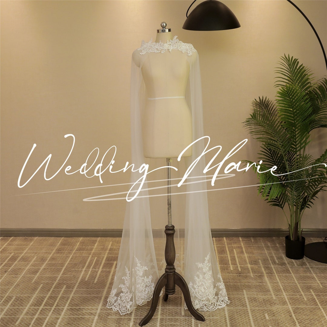 Cape Wedding Veil Bridal Lace Veil Wedding Cloak Bridal - Etsy