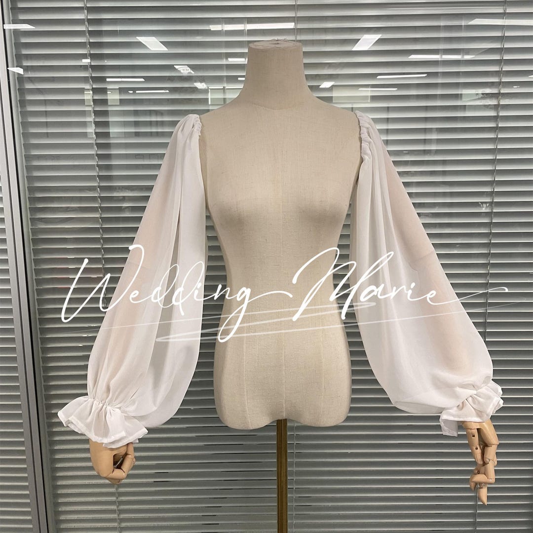 Chiffon Detachable Sleeves: Bridal Wedding Dress Separates - Etsy
