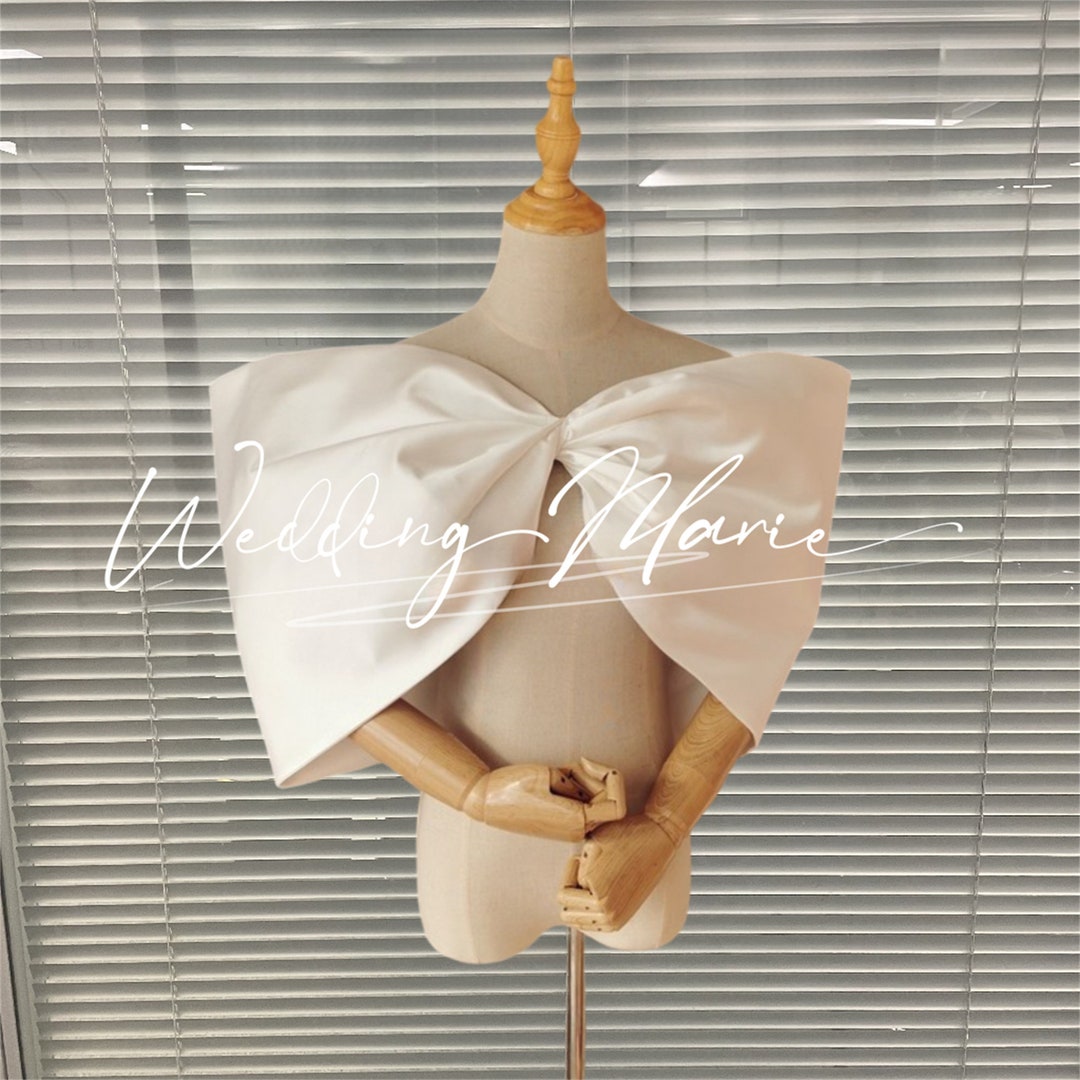 Bridal Exaggerated Look, Wedding Shawl, Off-the-shoulder Shawl, Bow ...