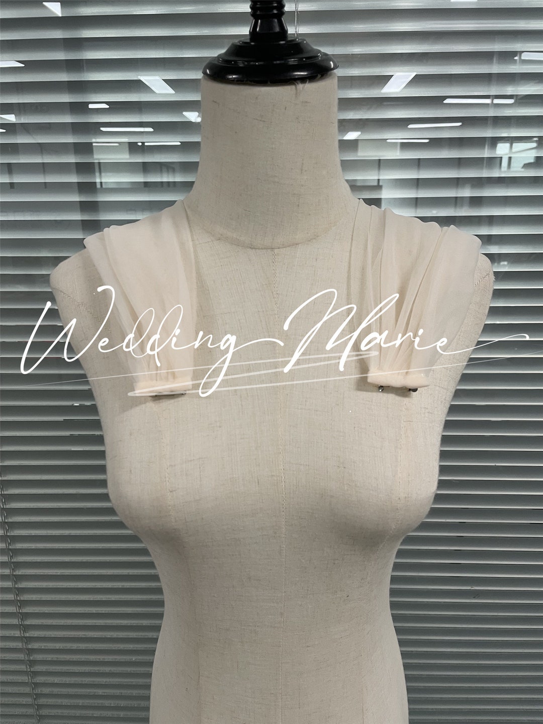 Shoulder Straps for Wedding Dress, Detachable Straps, Champagne Tulle ...