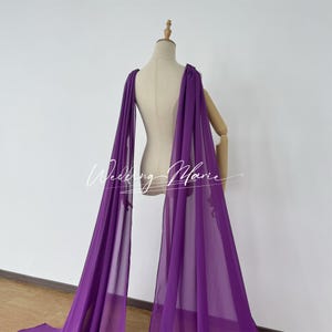 Purple Chiffon Shoulder Wrap With Pin: Elegant Wedding Shawl - Etsy