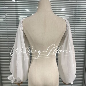 White Chiffon Sleeves, Wedding Detachable Sleeves, Bridal Sleeves ...