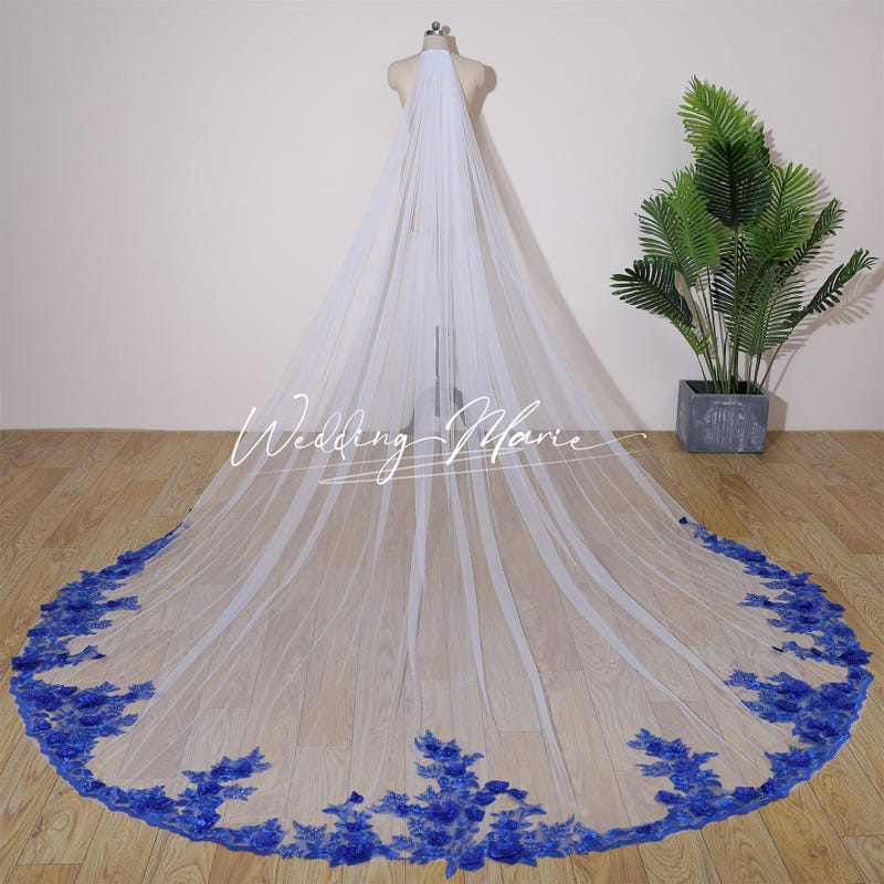Royal Blue Wedding Veil - Etsy