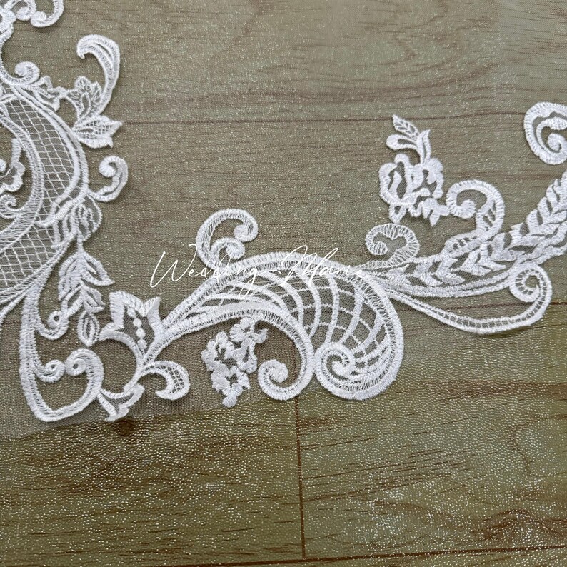 Scalloped Lace Cathedral Wedding Veil, Handmade, Custom Length - Etsy UK