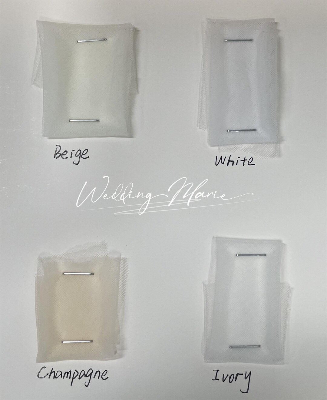 Commonly Used Color Swatch for Tulle(beige,white,ivory, Champagne ...