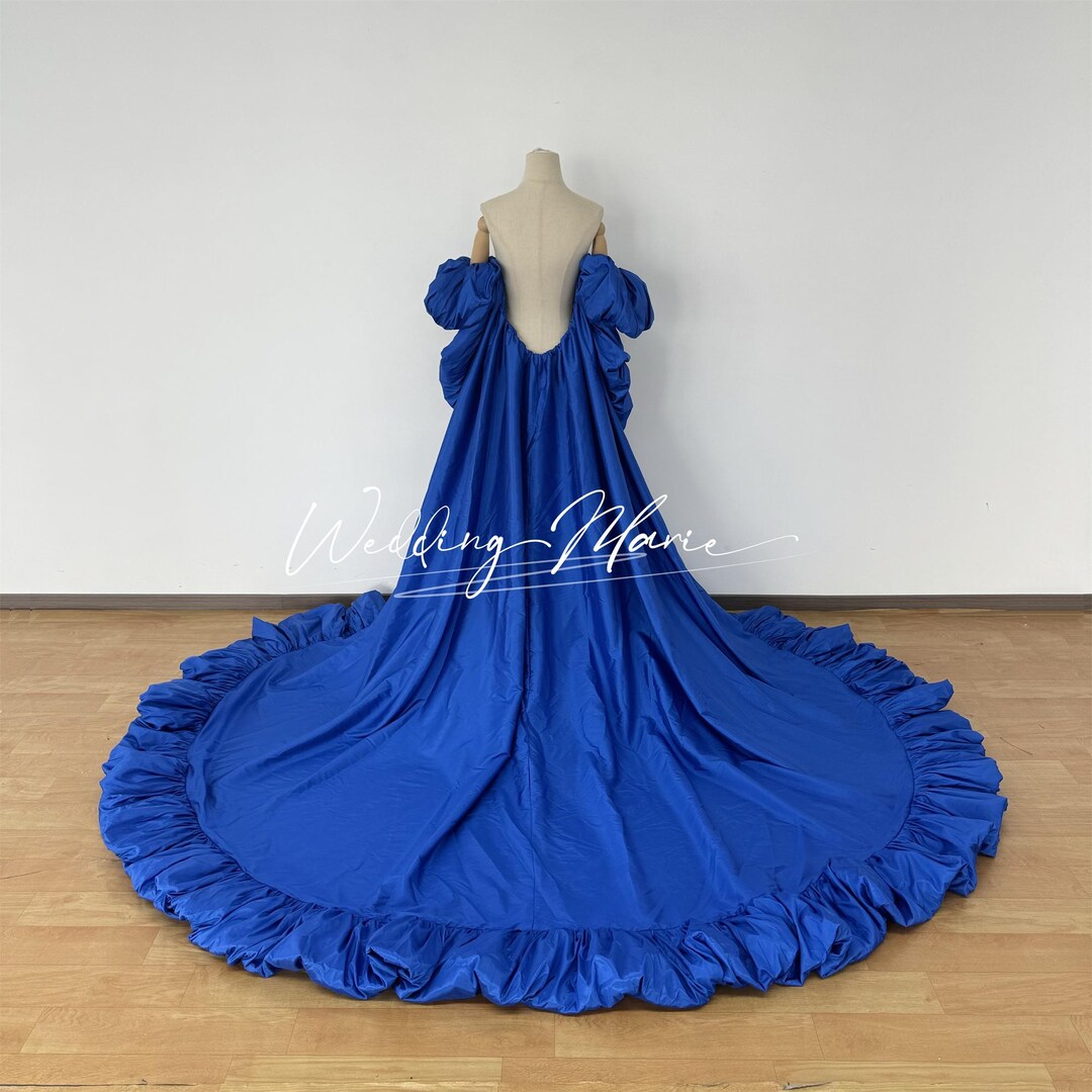 Navy Blue Cape With Dramatic Train&ruffles-showstopper Beauty Pageant ...