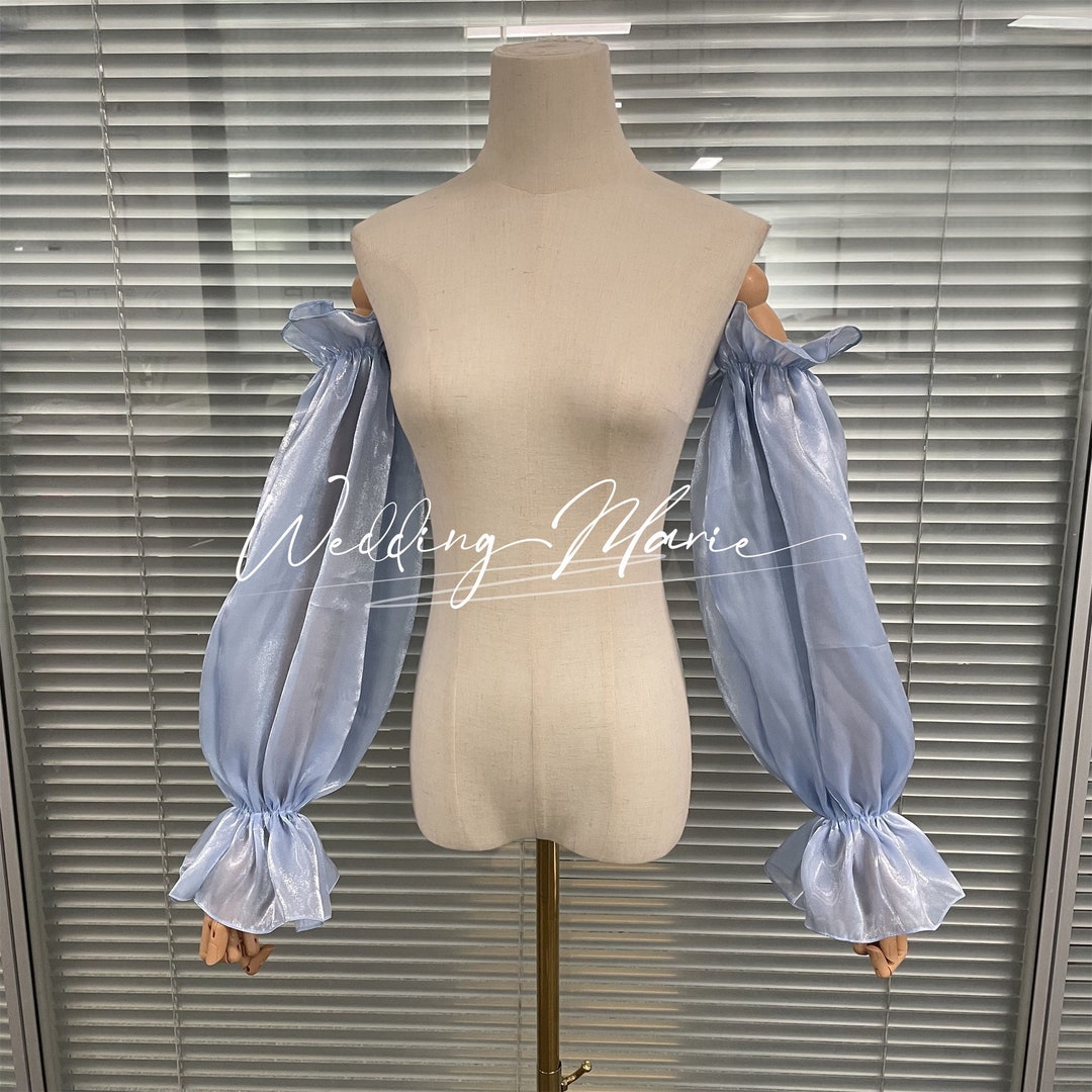 Blue Detachable Sleeves,off-the-shoulder Sleeves for Wedding Dress ...