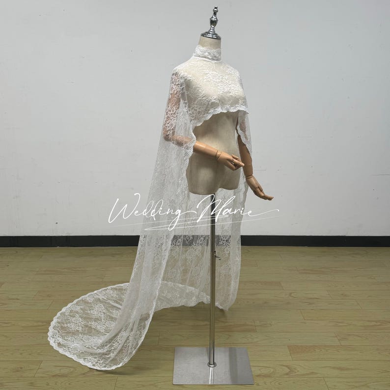 Full Lace Cape, Bridal Gown Cover Up, Vintage Cape Veil, Support Custom ...